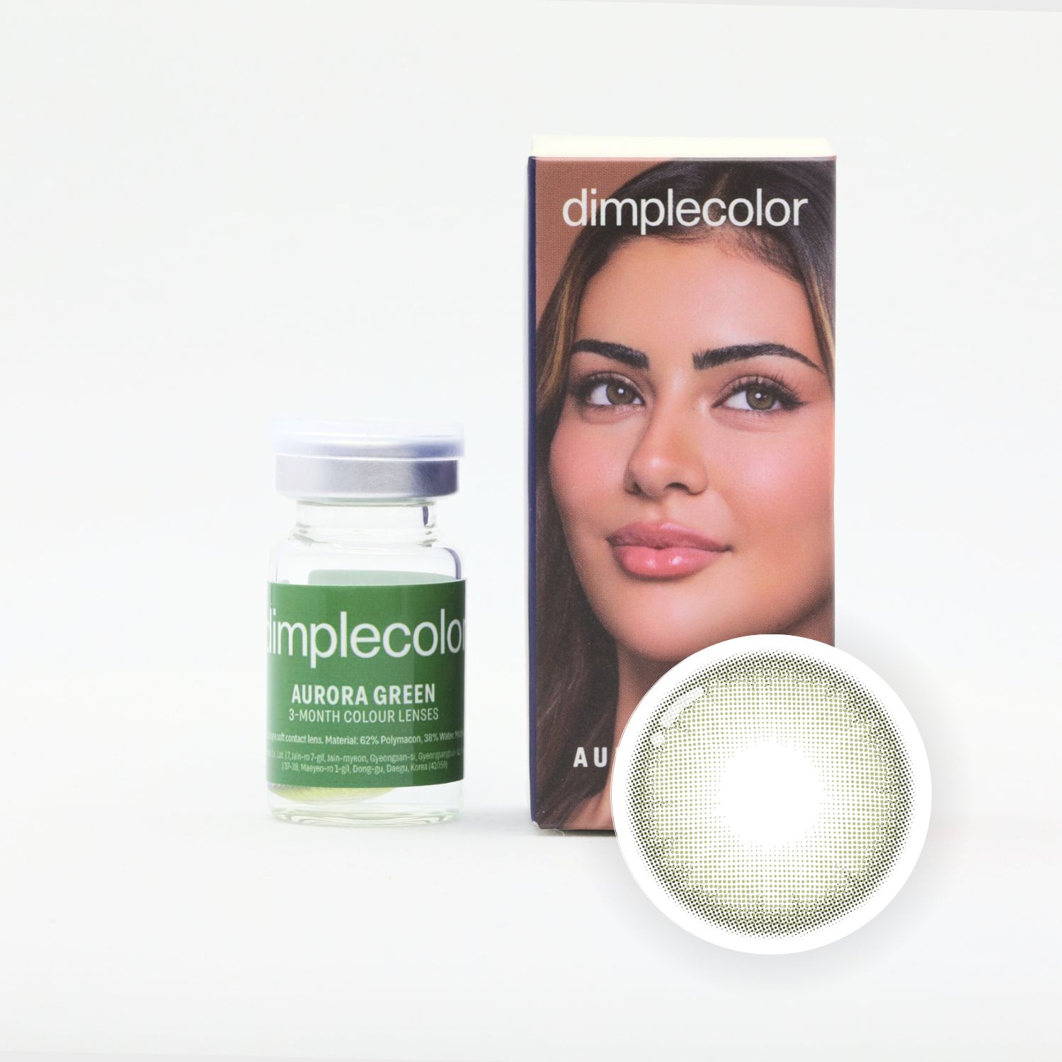 Aurora Green 3-Month Colour Contact Lenses | Dimple Color